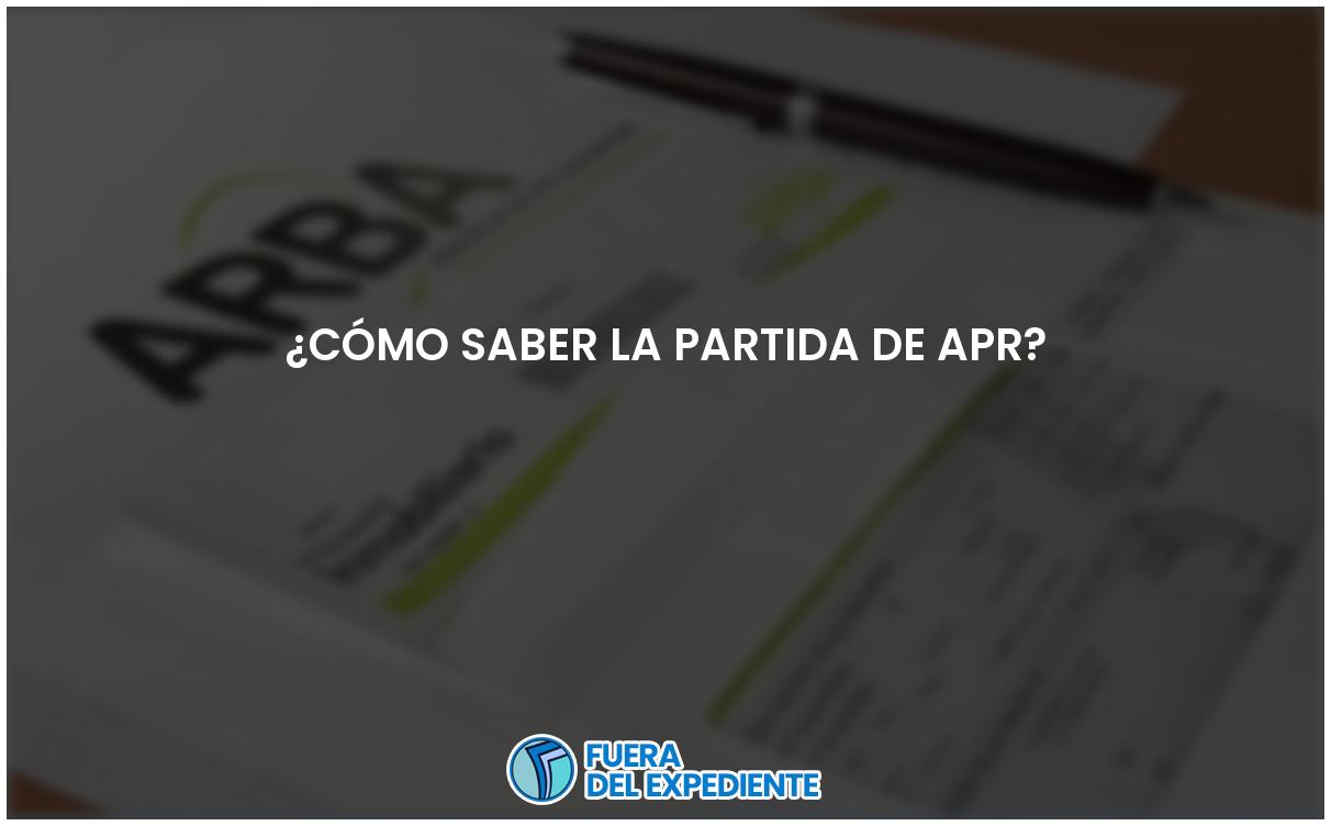 Guía para identificar la partida de APR | FUERADELEXPEDIENTE